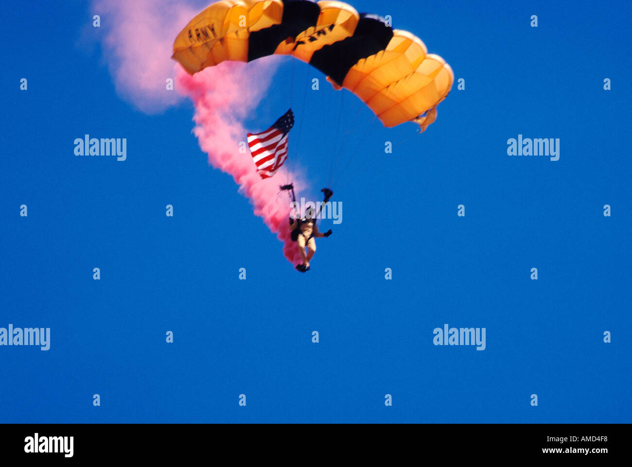 United States Army Golden Knights Parachute Demonstration Team showing ...
