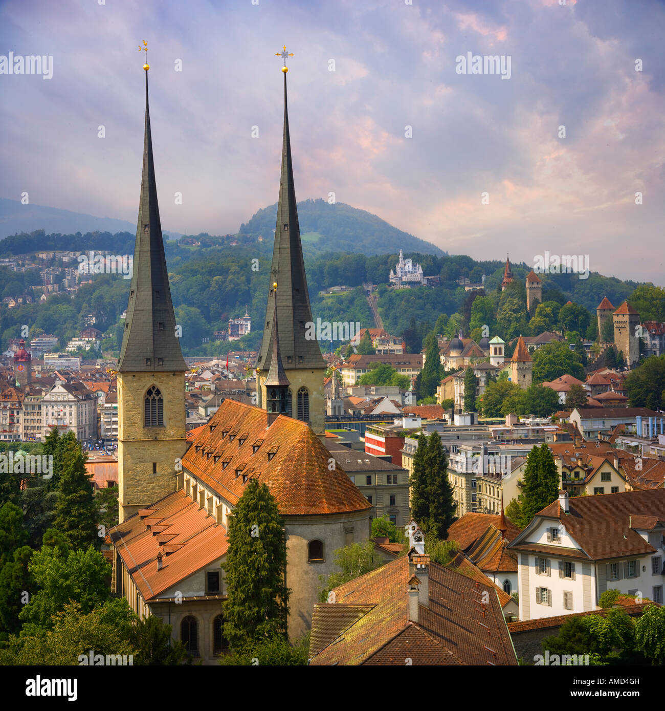 European city skyline aerial view Stock Photo - Alamy