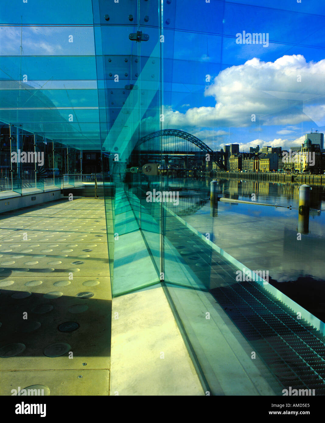 detail of gatesheads millennium bridge control room looking toward tyne ...