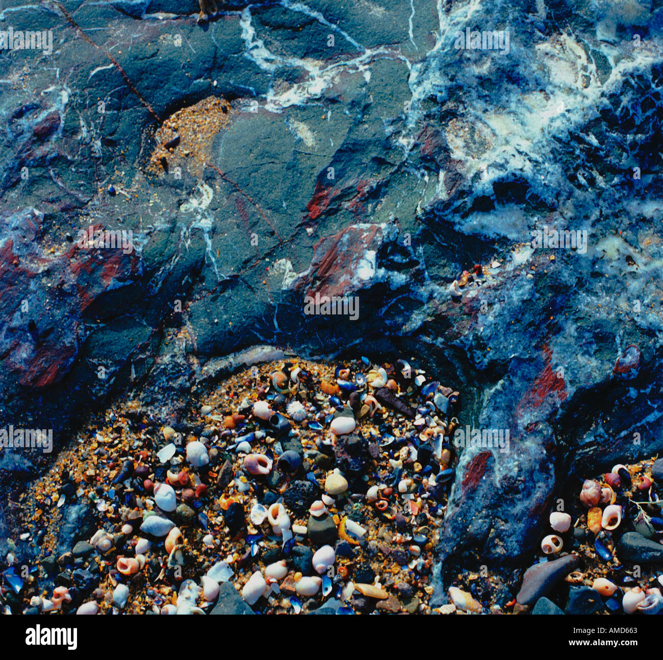 colourful rocks on the beach Stock Photo - Alamy