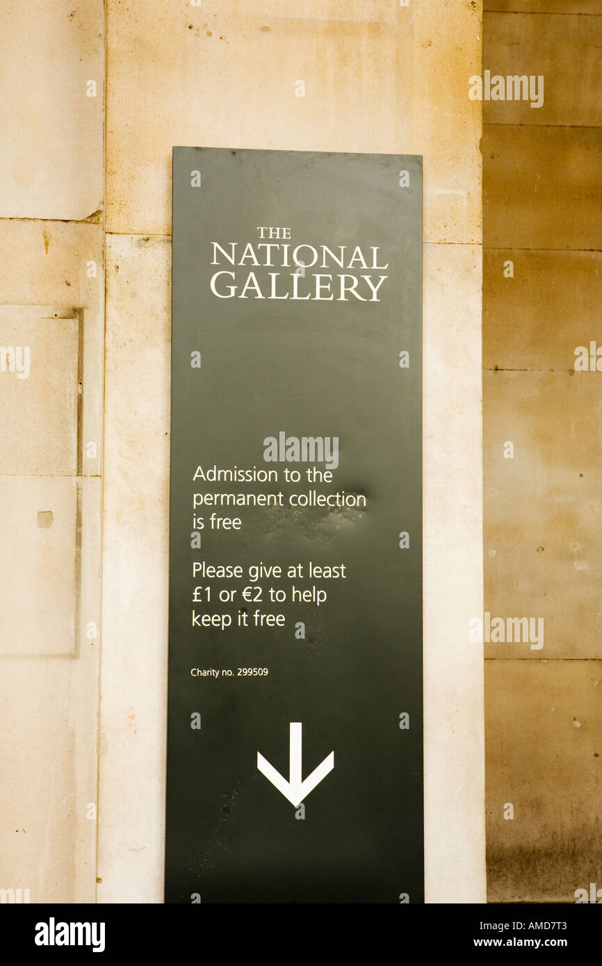 Sign for London s National Gallery Stock Photo - Alamy