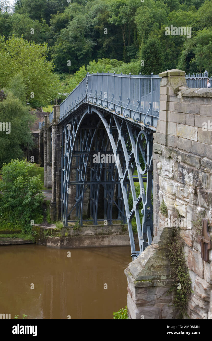 View through the intricate metal structure of Ironbridge built by ...