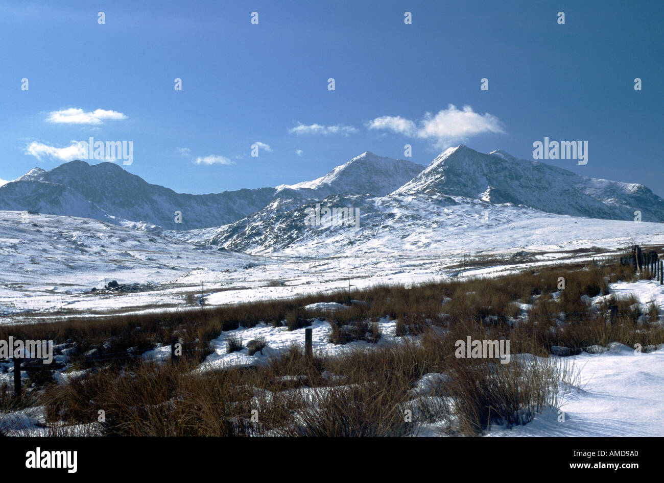 Snowdon Mountain Range Snowdonia National Park Gwynedd Welsh County UK ...