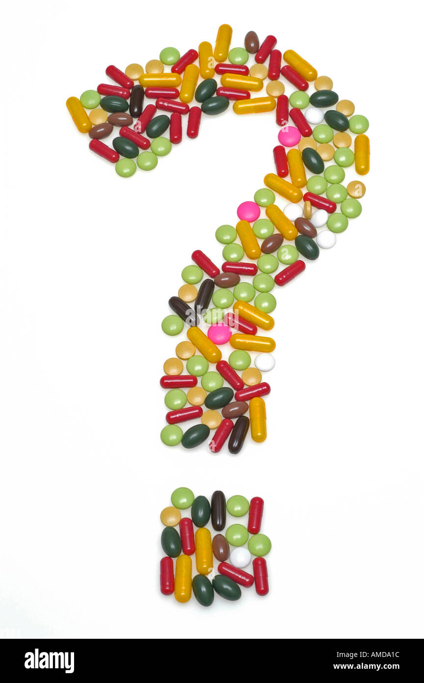 pills question symbol symbol for the questionable future of medicine ...