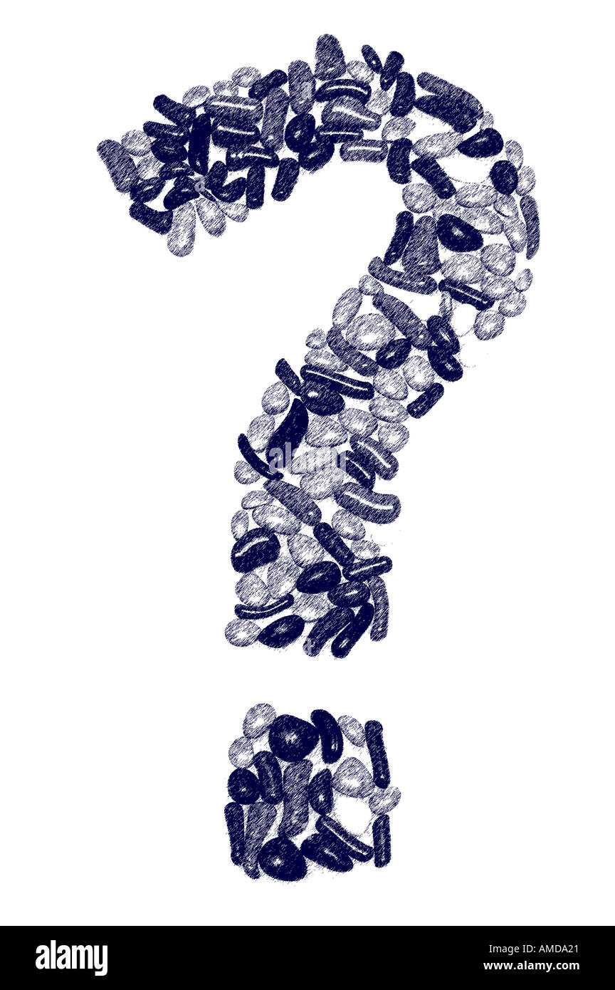 pills question symbol symbol for the questionable future of medicine ...