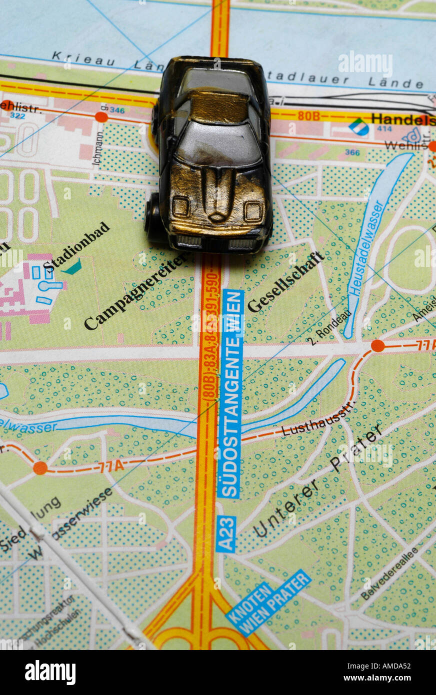car on a map Stock Photo - Alamy