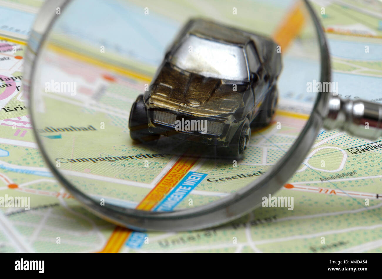 car on a map Stock Photo - Alamy
