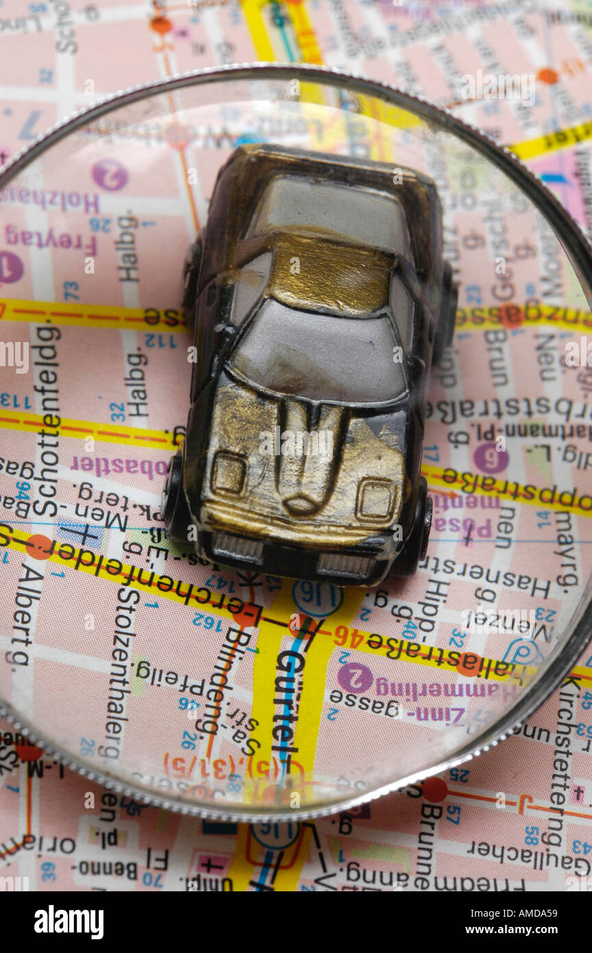 car on a map Stock Photo - Alamy