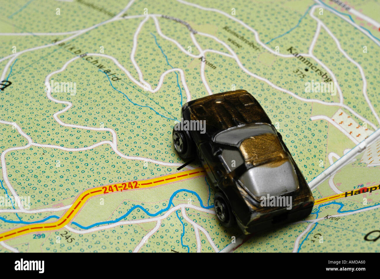 car on a map Stock Photo - Alamy