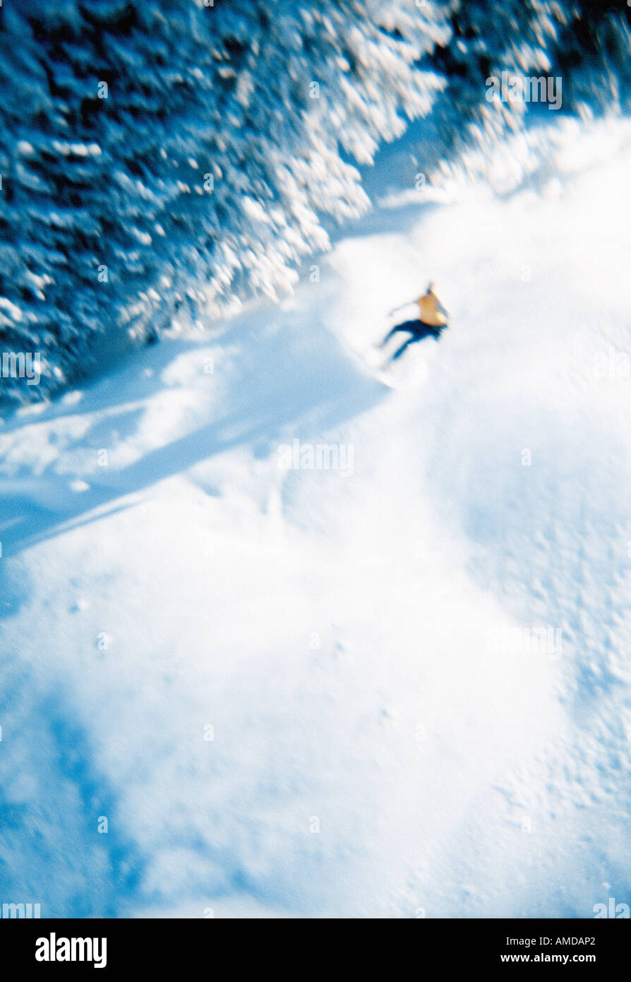 Overview of Person Snow Boarding Stock Photo - Alamy