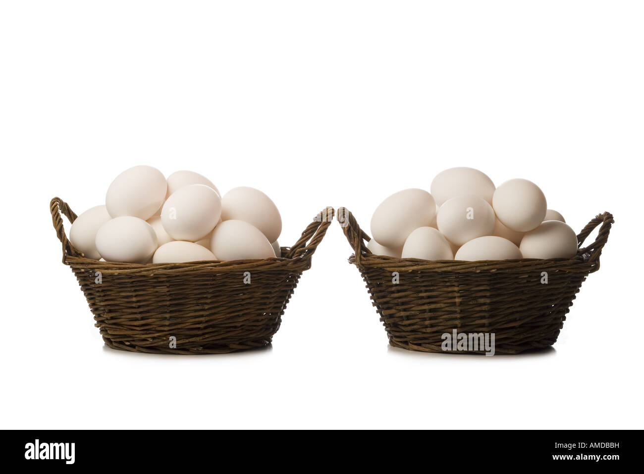 Two baskets filled with eggs Stock Photo - Alamy