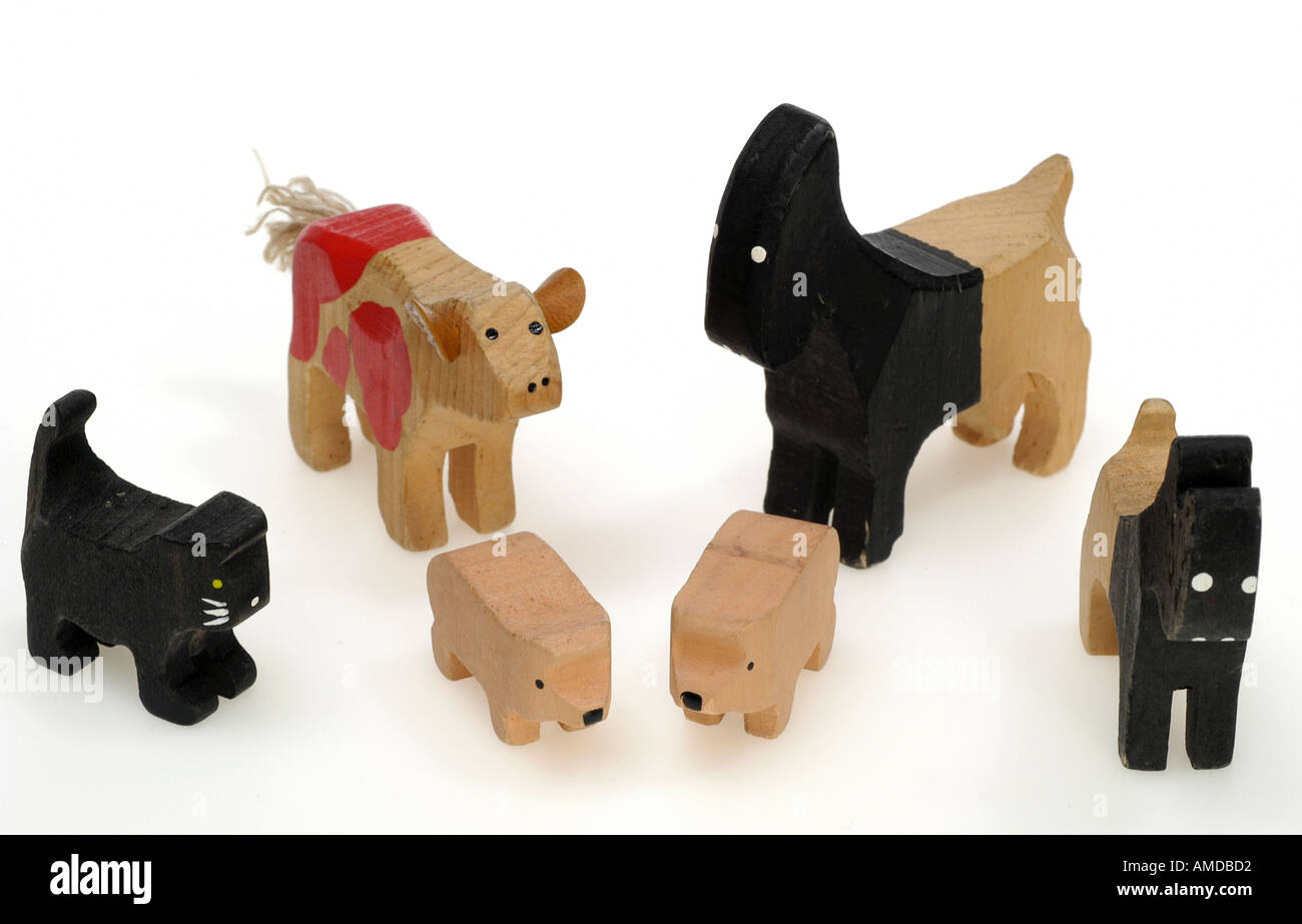 farm-animals made of wood Stock Photo - Alamy