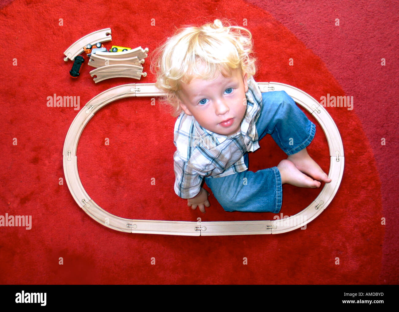 Train Track Boy Stock Photo - Alamy