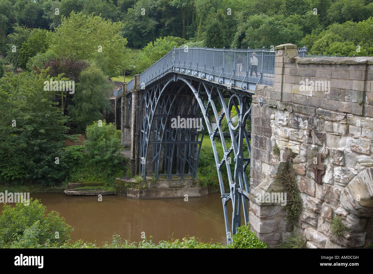 View through the intricate metal structure of Ironbridge built by ...