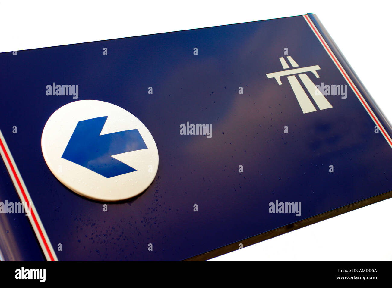 Motorway direction sign england uk Stock Photo - Alamy