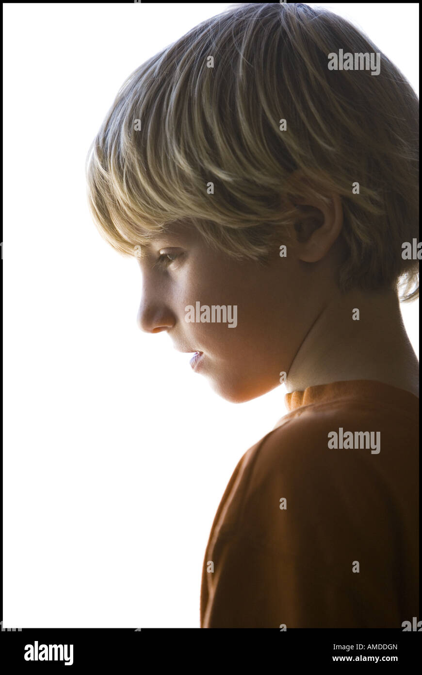 Side profile of boy Stock Photo - Alamy