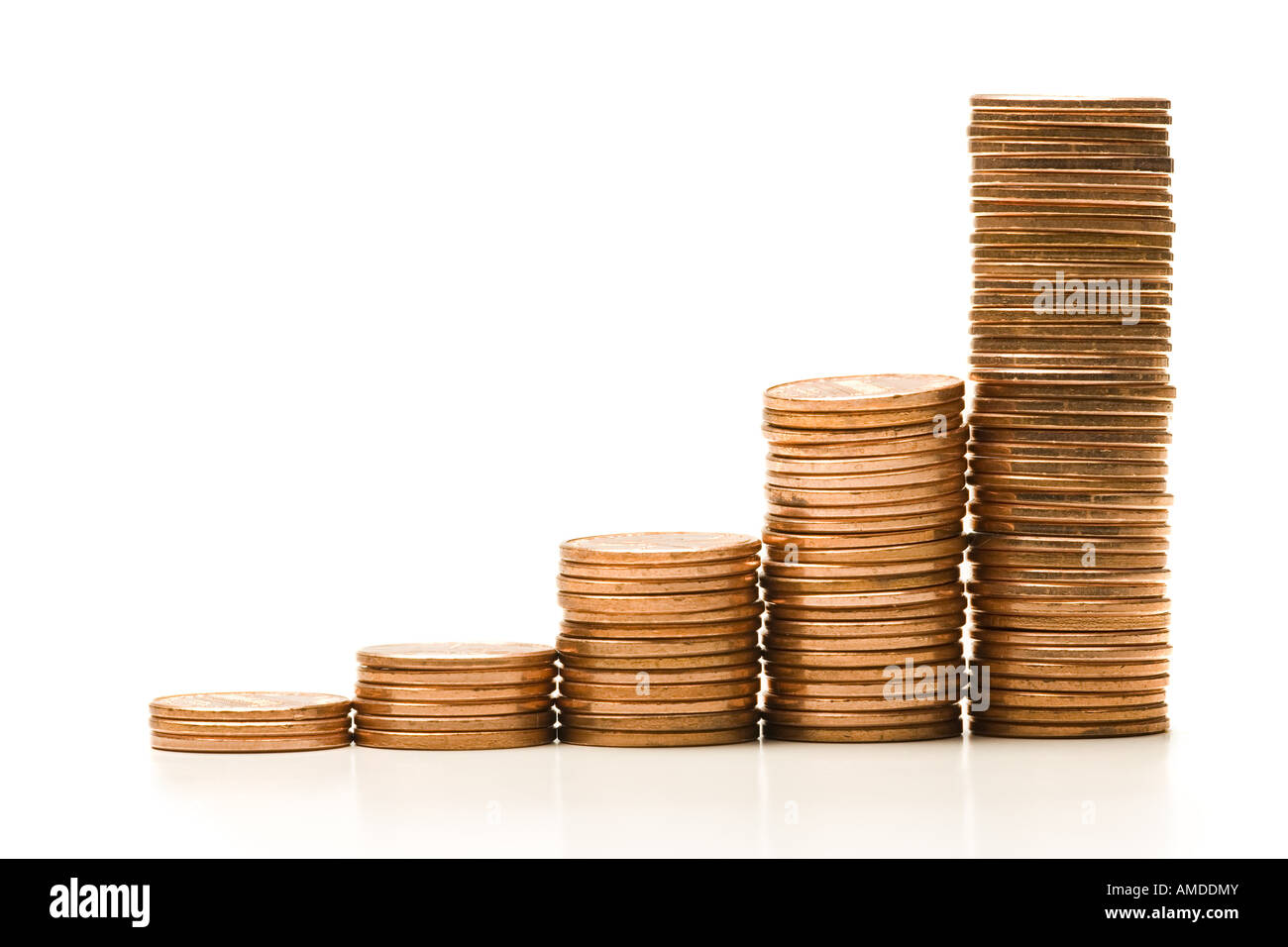 Stacks of pennies Stock Photo - Alamy