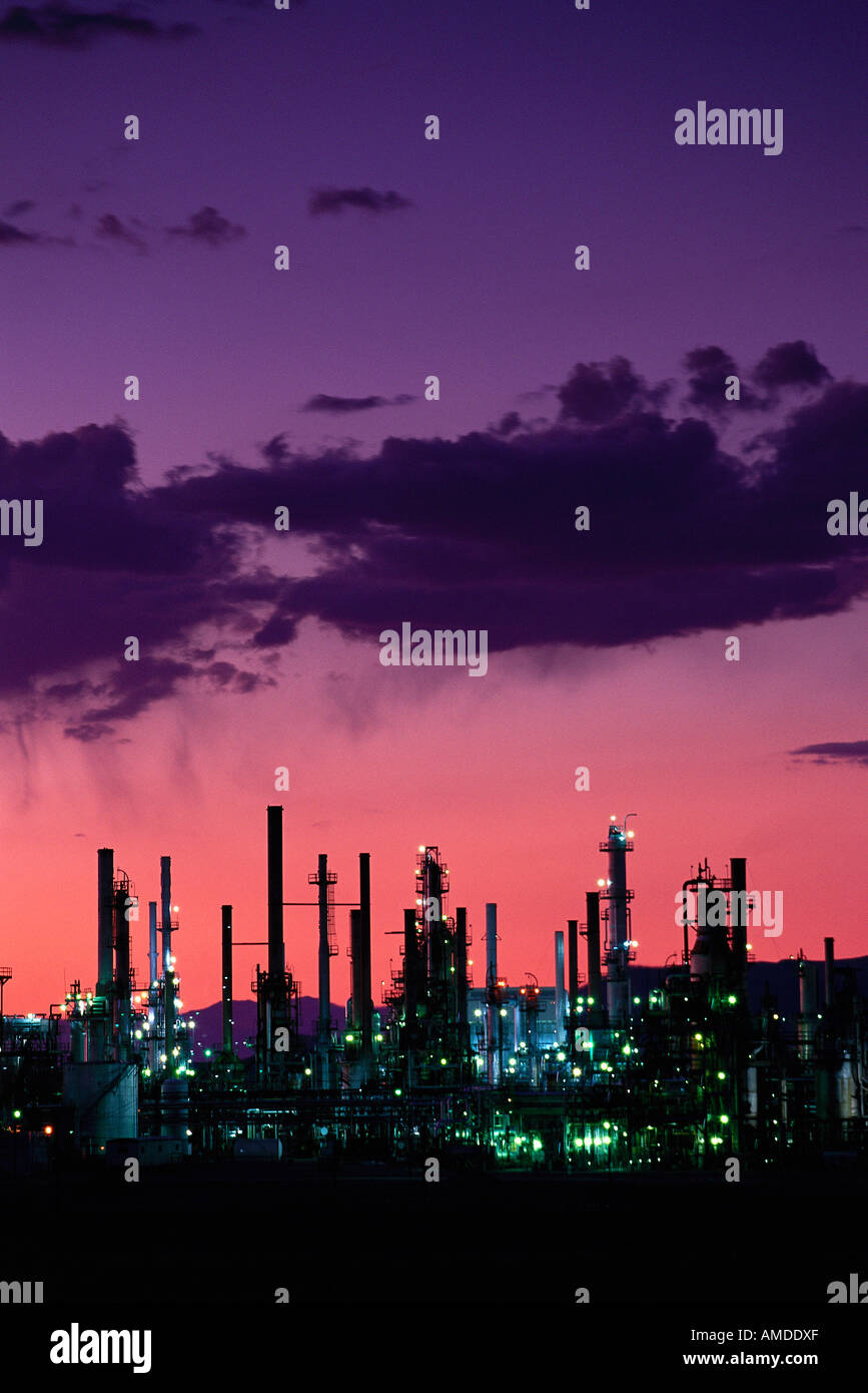 Refinery at Sunset Stock Photo - Alamy