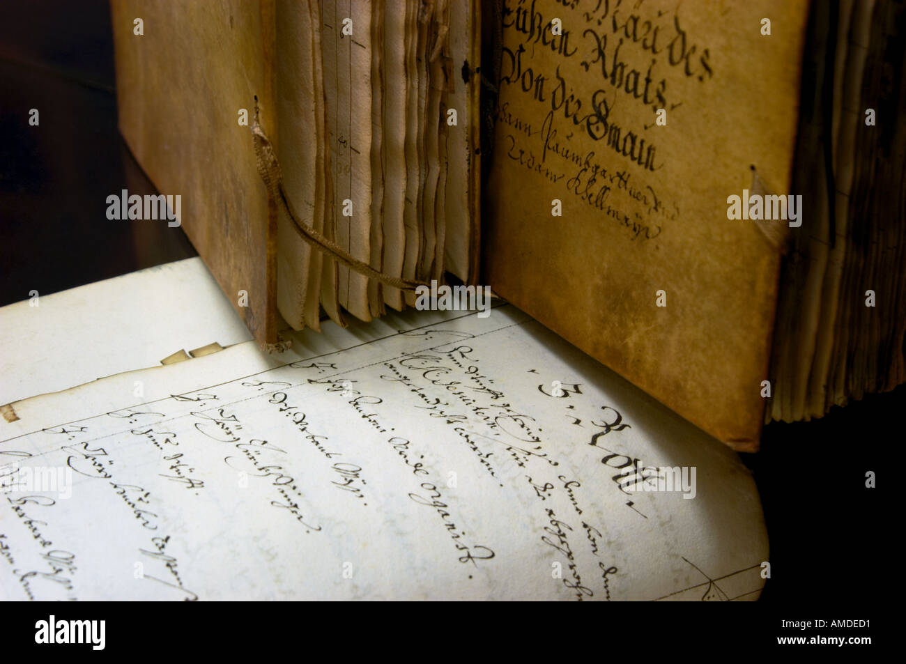 Historical handwritten book Stock Photo - Alamy