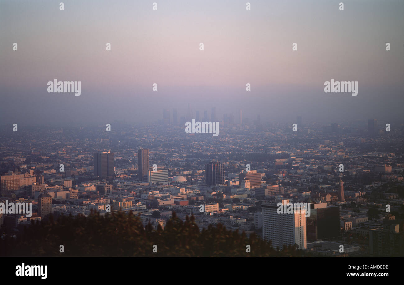 Smoggy day in Los Angeles California USA Stock Photo - Alamy