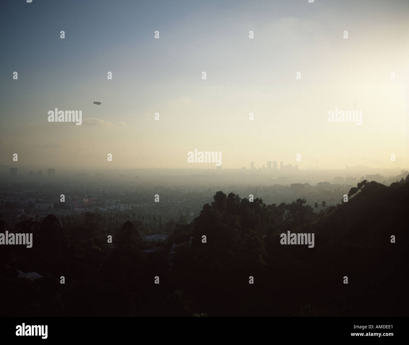 Smoggy day in Los Angeles California USA Stock Photo - Alamy