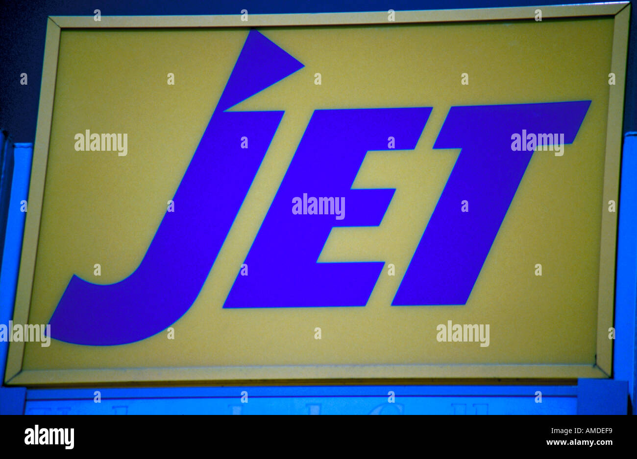 Jet badge / logo / outside a filling station, UK Stock Photo - Alamy