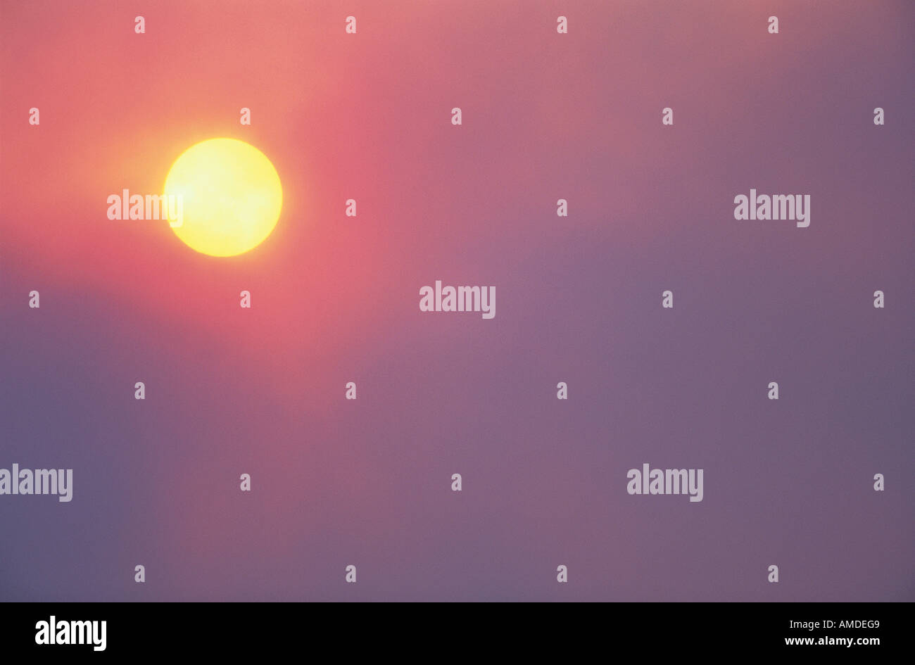 Sunset and Smoke from Forest Fire Stock Photo - Alamy