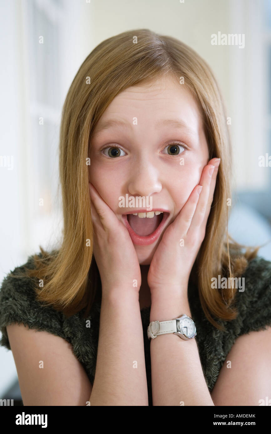 Portrait of a girl agape Stock Photo - Alamy