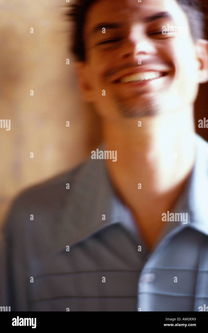 Portrait of Man Laughing Stock Photo - Alamy