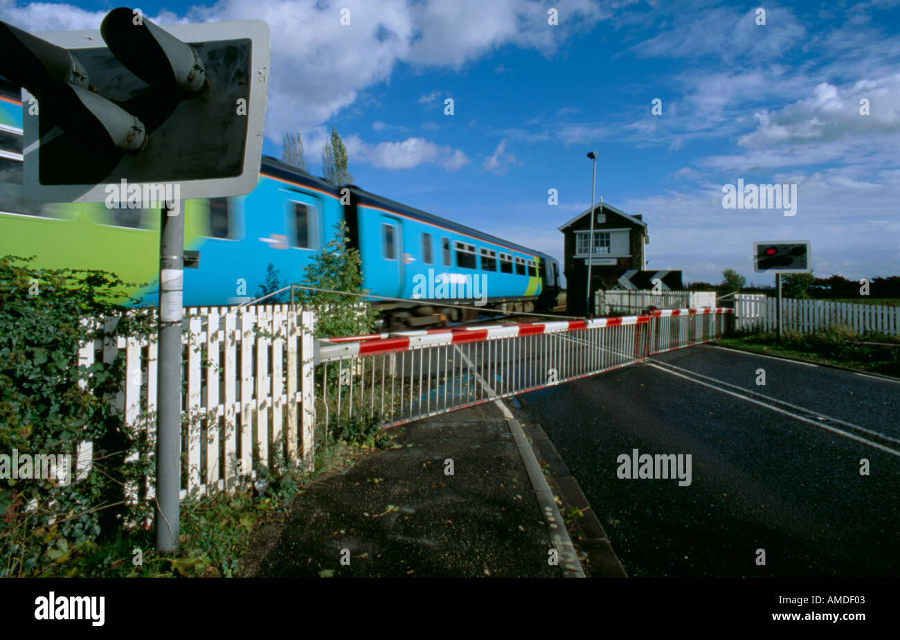 Automatic level crossing, Thorpe Willoughby, Yorkshire, England, UK ...