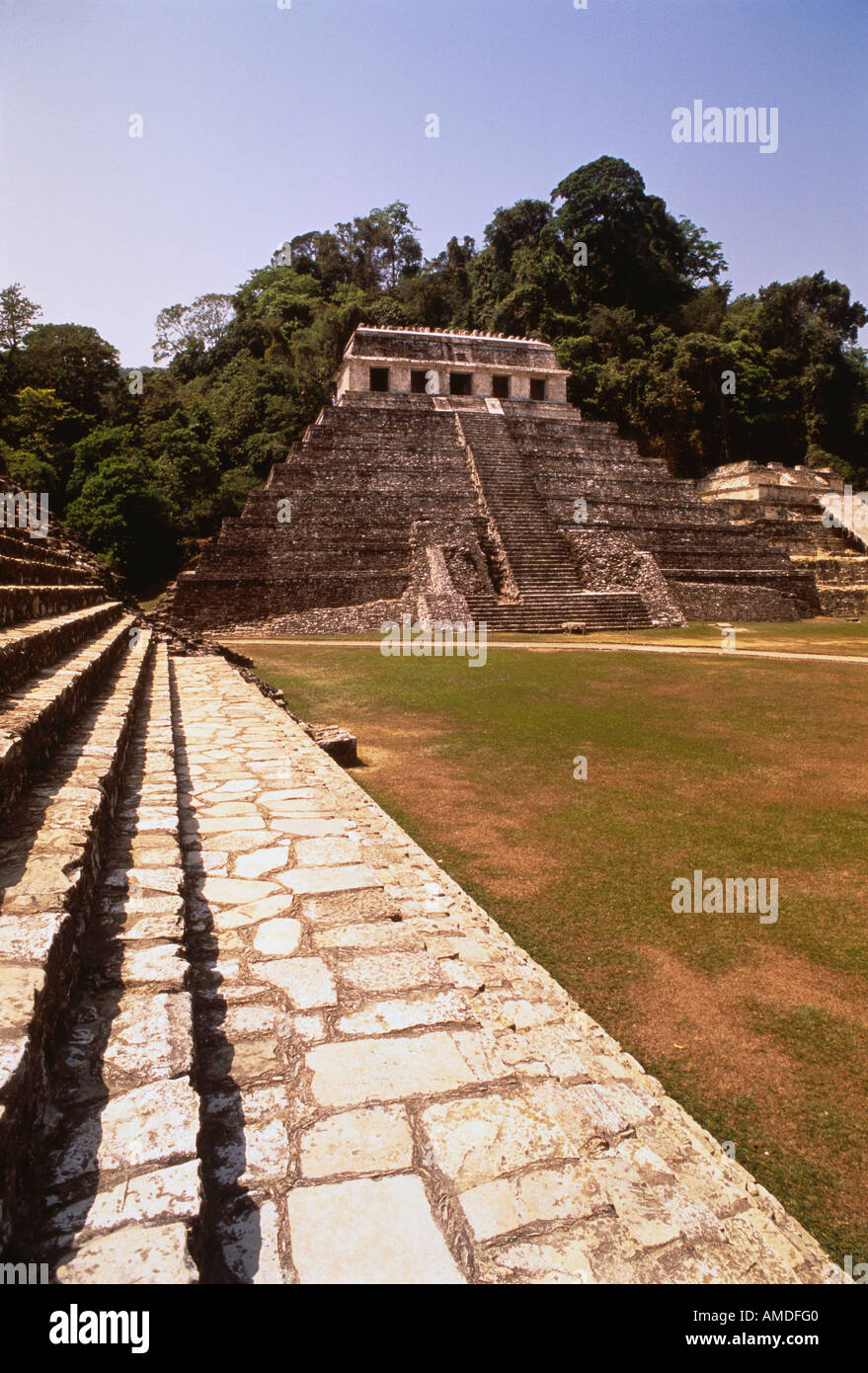 Steps at The Central Palace and The Temple of the Inscriptions, Mayan ...