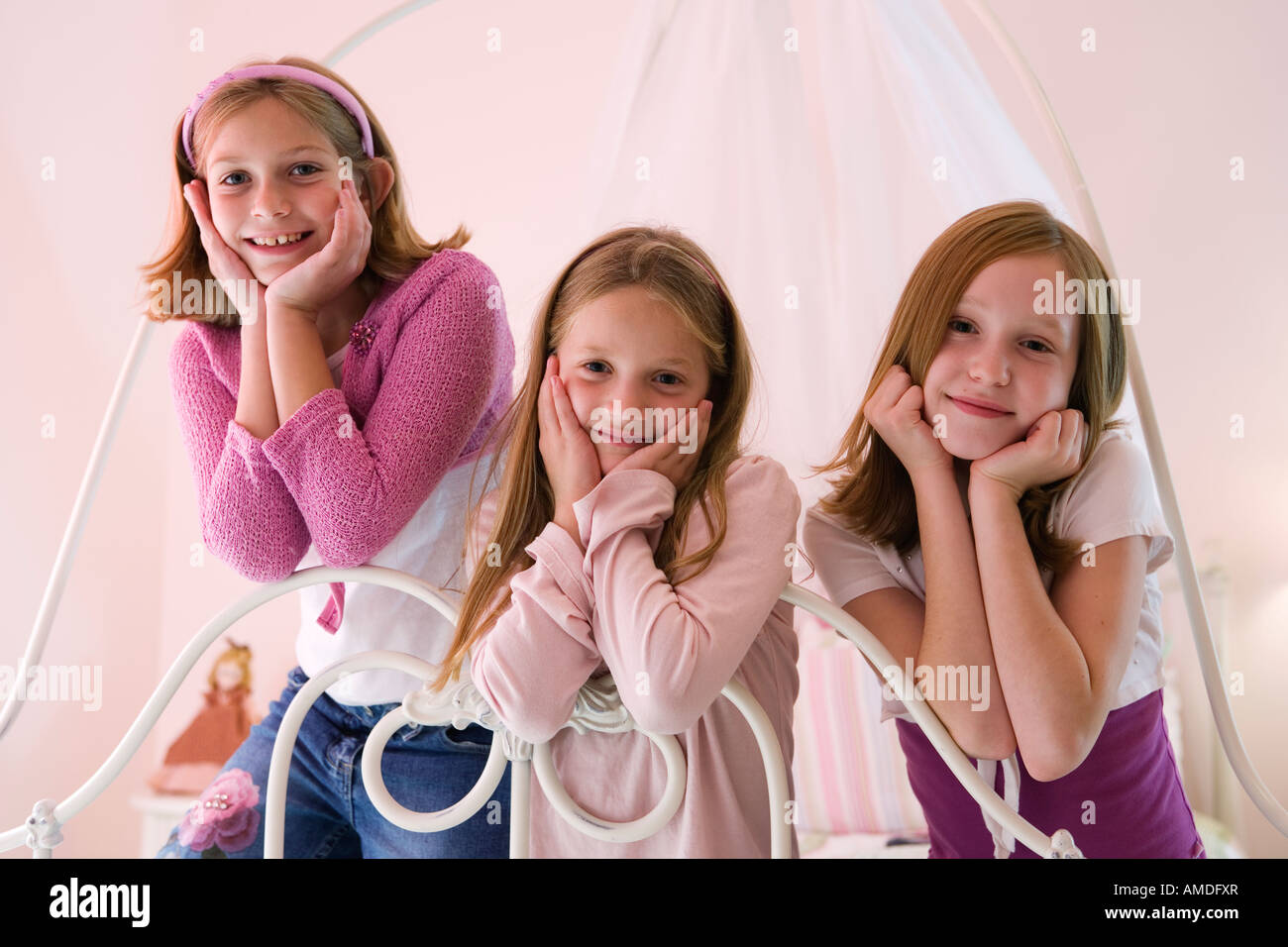 Portrait of three cute girls Stock Photo - Alamy