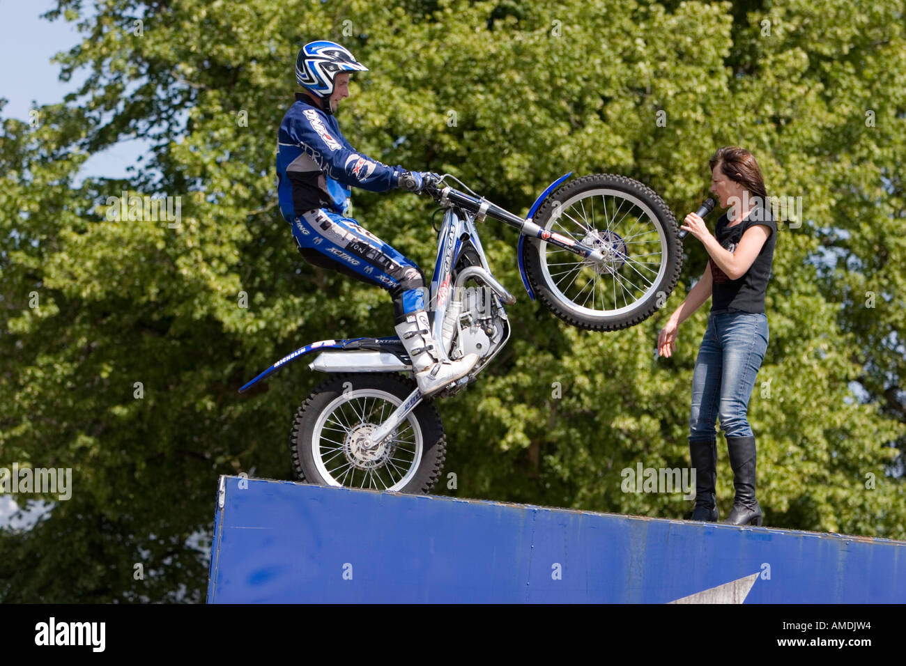 Motorbike stunt team riders putting on a display Stock Photo - Alamy