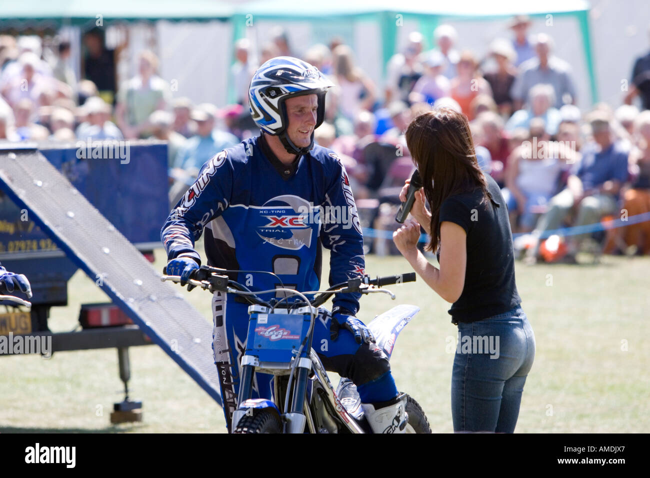 Motorbike stunt team riders putting on a display Stock Photo - Alamy