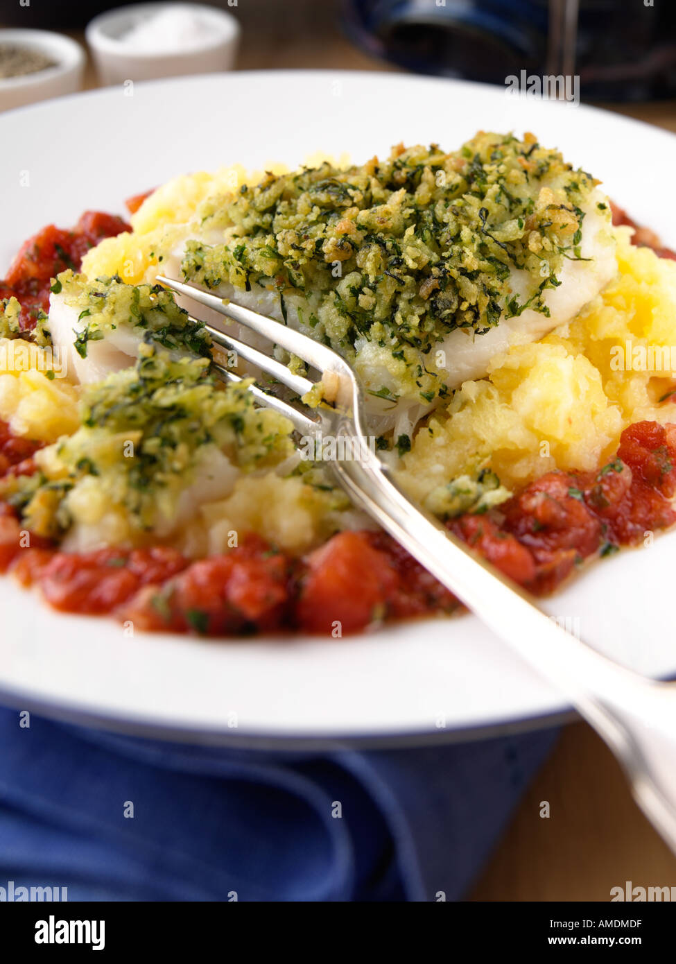 Cod Herb Crust Stock Photo - Alamy