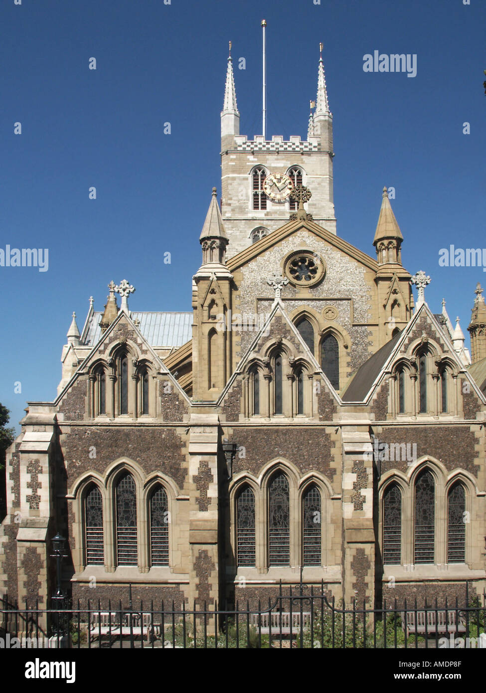 Historical Southwark Cathedral London with clock tower connections with ...