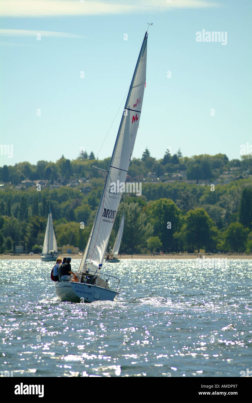 Sailing boat yacht under full sail Vancouver Stock Photo - Alamy