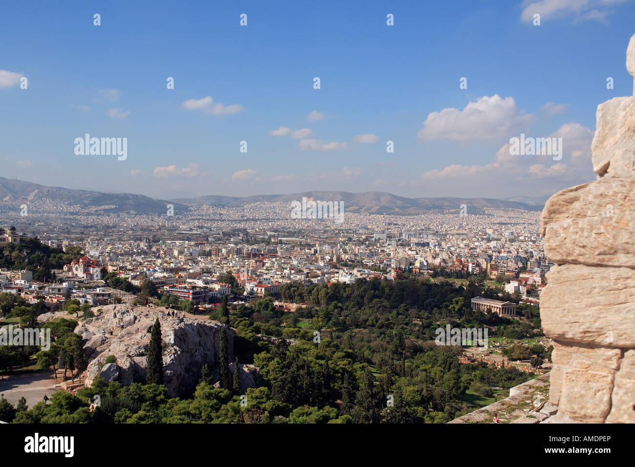 GREECE ATTICA ATHENS VIEW FROM THE ENTRANCE TO THE PARTHENON Stock ...
