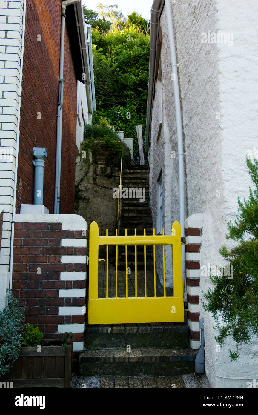 Gated entrance to an alleyway leading to houses entrances - Kingswear ...
