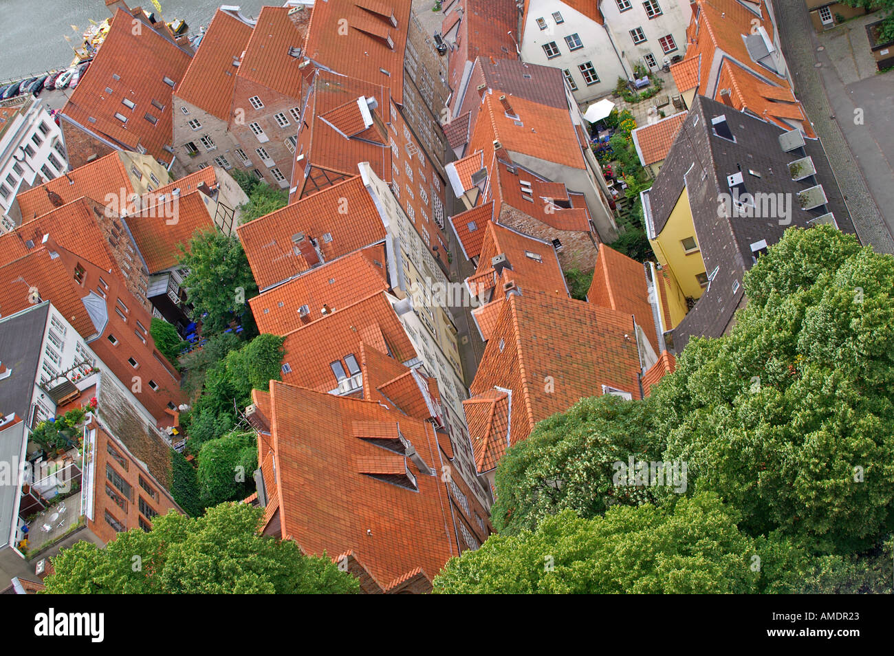 red brick roofs in Luebeck Stock Photo - Alamy