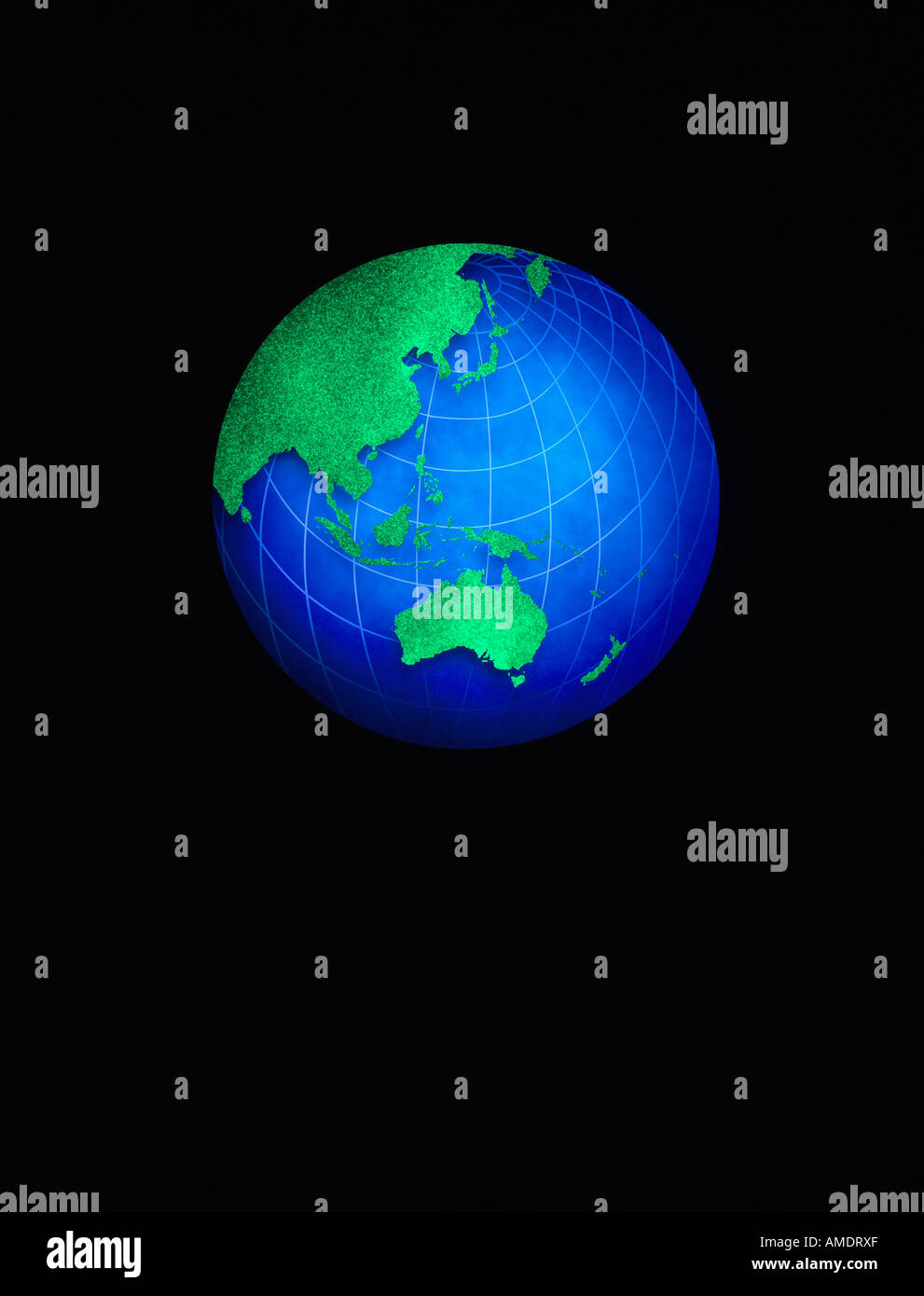Globe Pacific Rim and Australia Stock Photo - Alamy