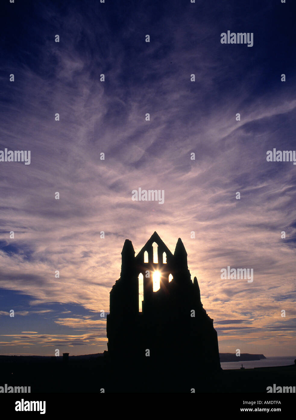 Whitby Abbey at Sunset Whitby North Yorkshire England Stock Photo - Alamy