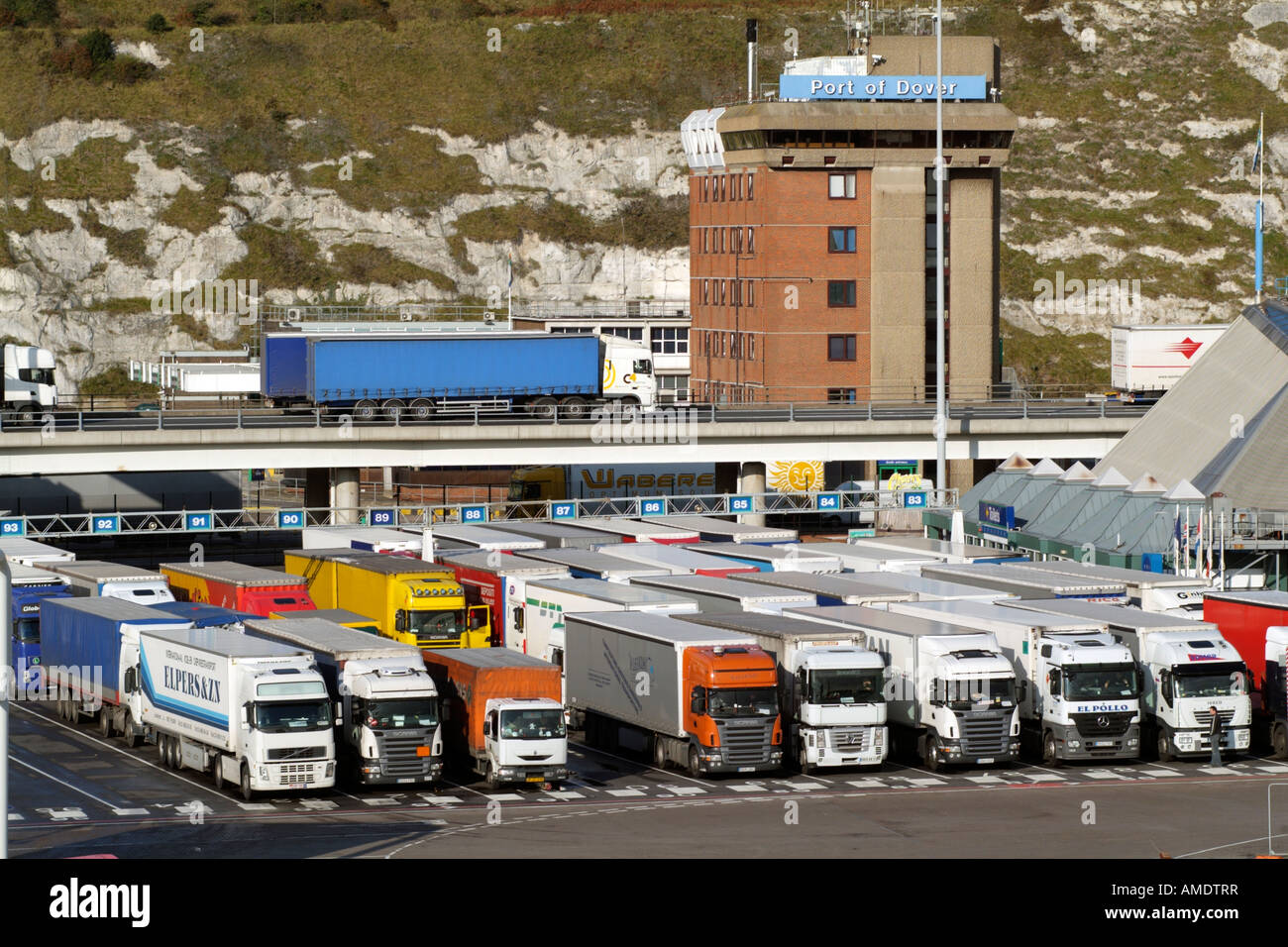 Road Haulage Vehicles at the Port of Dover Kent England UK Await ...