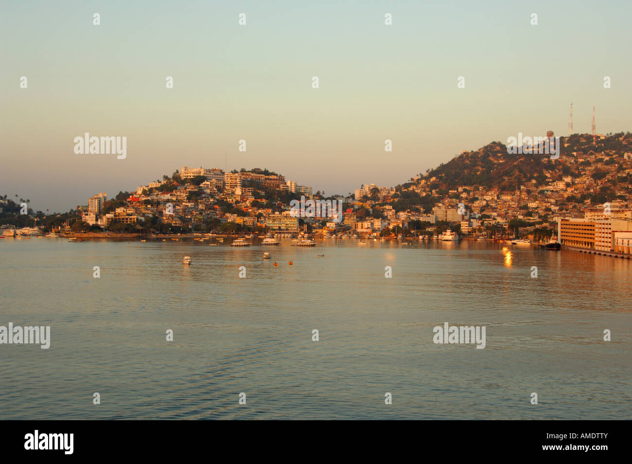 North America, Mexico, State of Guerrero, Acapulco. Sunrise over ...