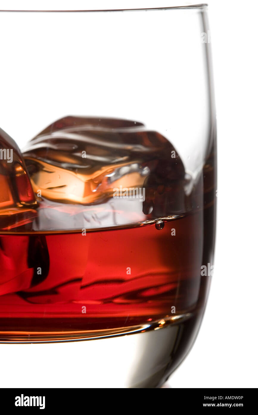 close up of bourbon on the rocks Stock Photo - Alamy