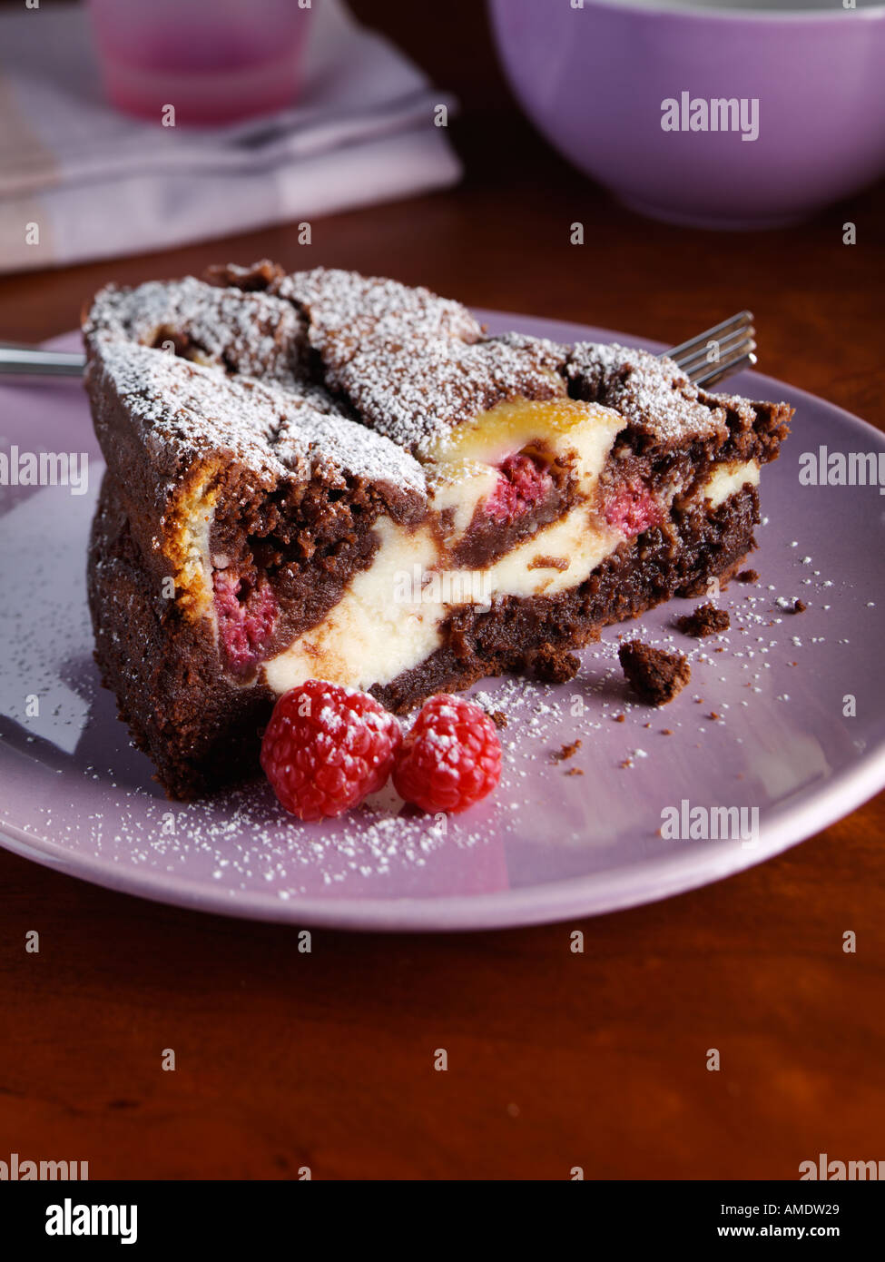 Chocolate Raspberry Torte Stock Photo - Alamy
