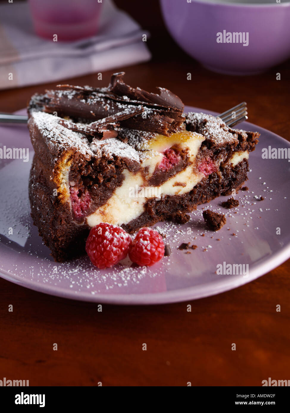 Chocolate Raspberry Torte Stock Photo - Alamy