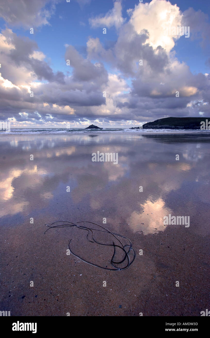 Early morning light Crantock Bay and Pentire Head Newquay Cornwall ...