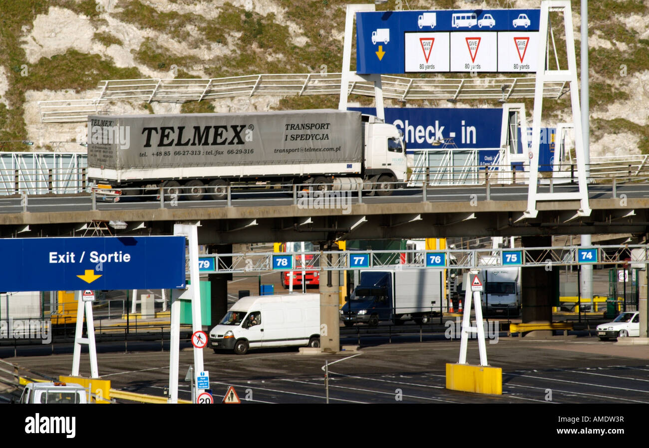 Road Haulage Vehicles at the Port of Dover Kent England UK Stock Photo ...