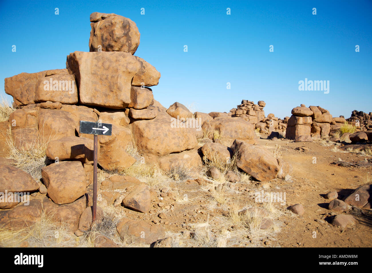 arrow on a sign Namibia Africa Stock Photo - Alamy